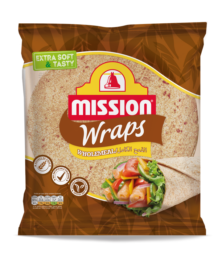 Mission Foods Wholemeal Wraps 25CM 378g – Mighty Foods