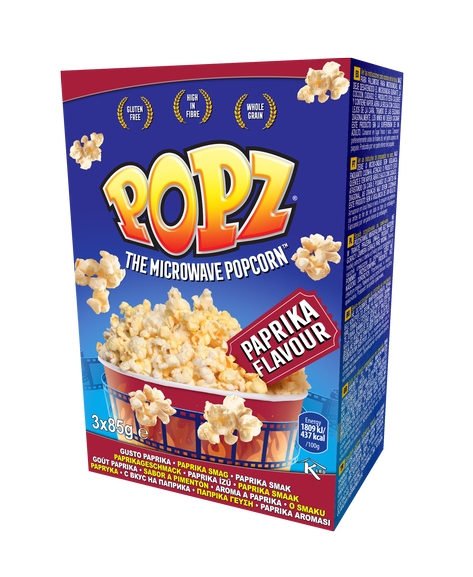 Popz Paprika Microwave Popcorn 85g – Mighty Foods